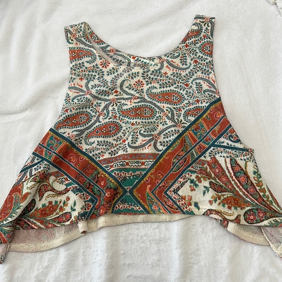 Tops | Paisley Print Crop Top | Poshmark
